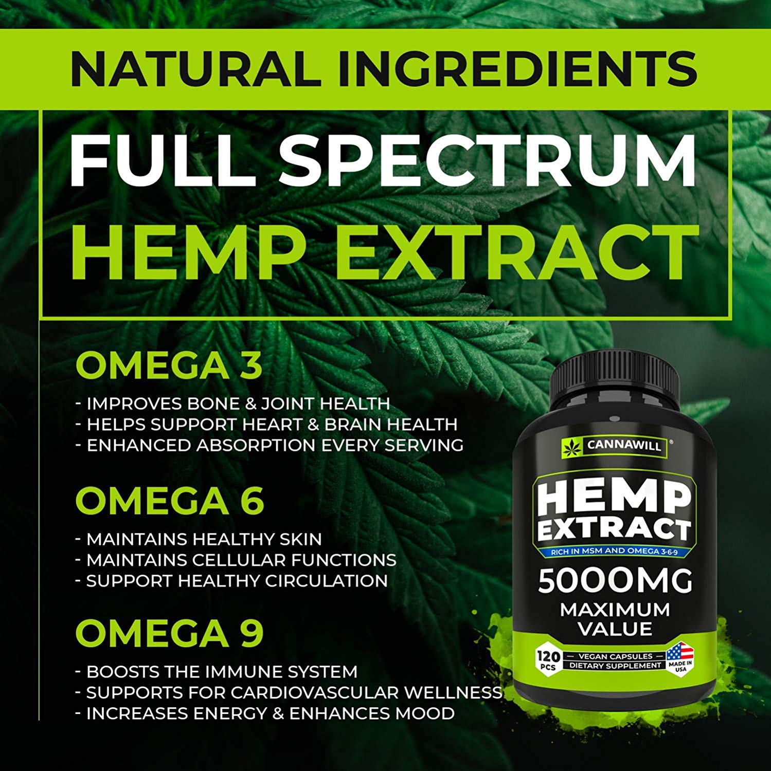 Hemp Oil 120 Capsules 5000mg for Relief – Maximized Potency – Hemp ...