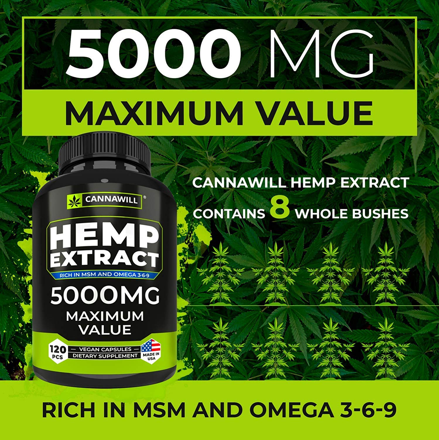 Hemp Oil 120 Capsules 5000mg for Relief – Maximized Potency – Hemp ...