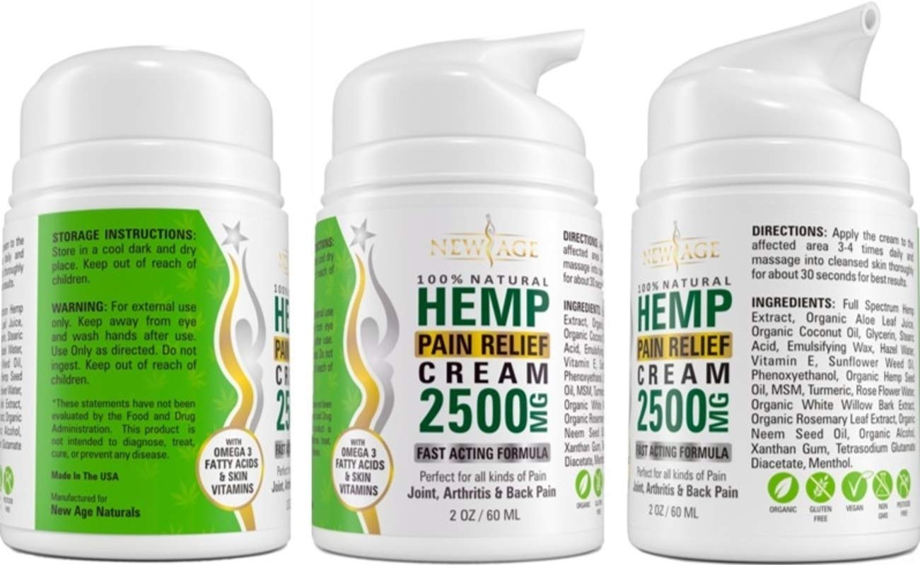 Organic Hemp Relief Cream – 2500 Mg – Made in USA – Natural Hemp ...