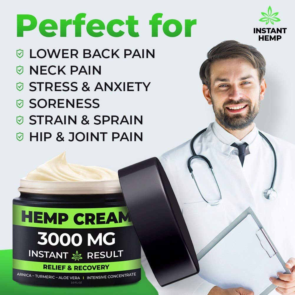 Organic Hemp Relief Cream – 3000 Mg – Made in USA – Natural Hemp ...