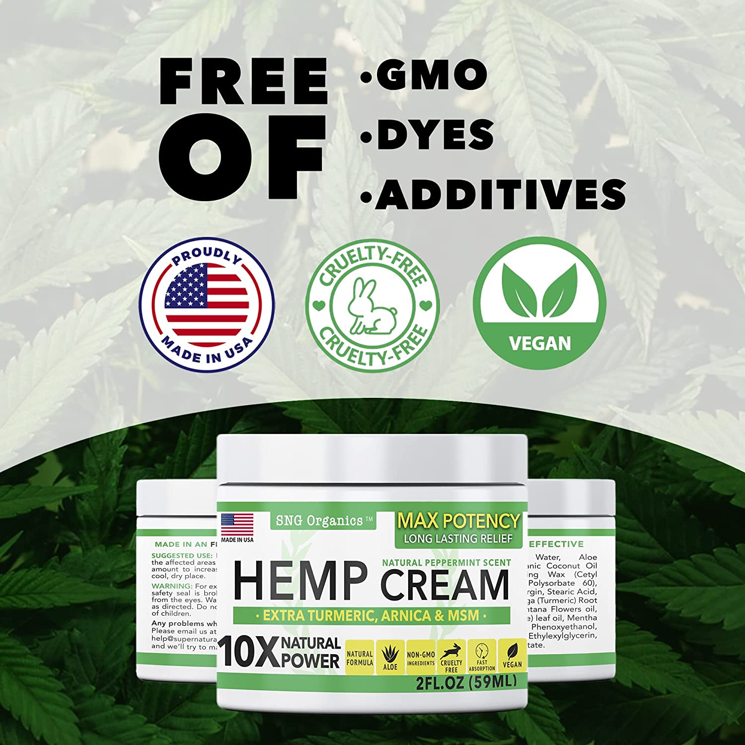 Organic Hemp Relief Cream – 15000 Mg – Made in USA – Natural Hemp ...
